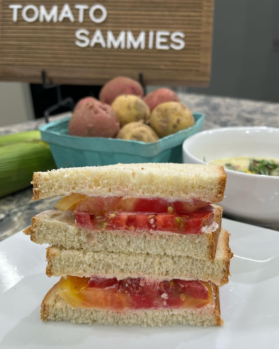Summer Corn Chowder & Tomato Sandwiches – Brigitte Cooks